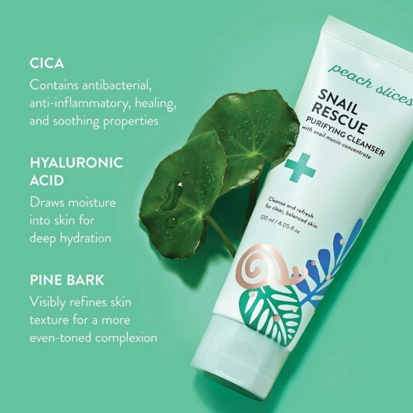 peach slices | Skincare | Peach Slices Snail Rescue Purifying Cleanser ...